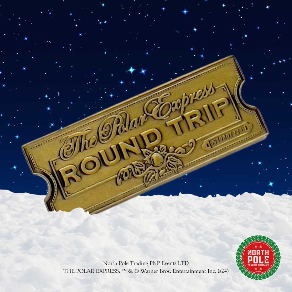 THE POLAR EXPRESS™ Round Trip Golden Ticket Lapel Pin - North Pole ...